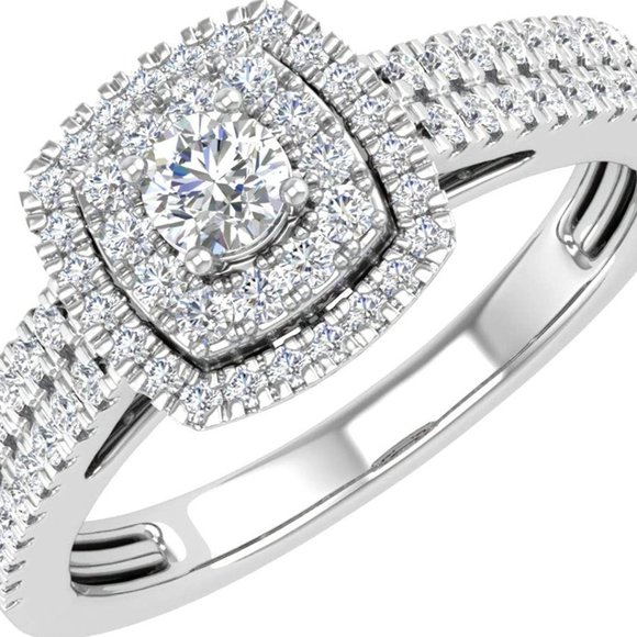 Jewelry | Size 8 1k White Gold Real Diamond Wedding Ring Set | Poshmark